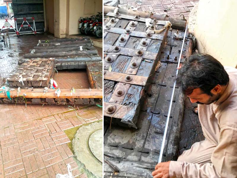 Smaller entrance of Roshnai Gate comes unhinged