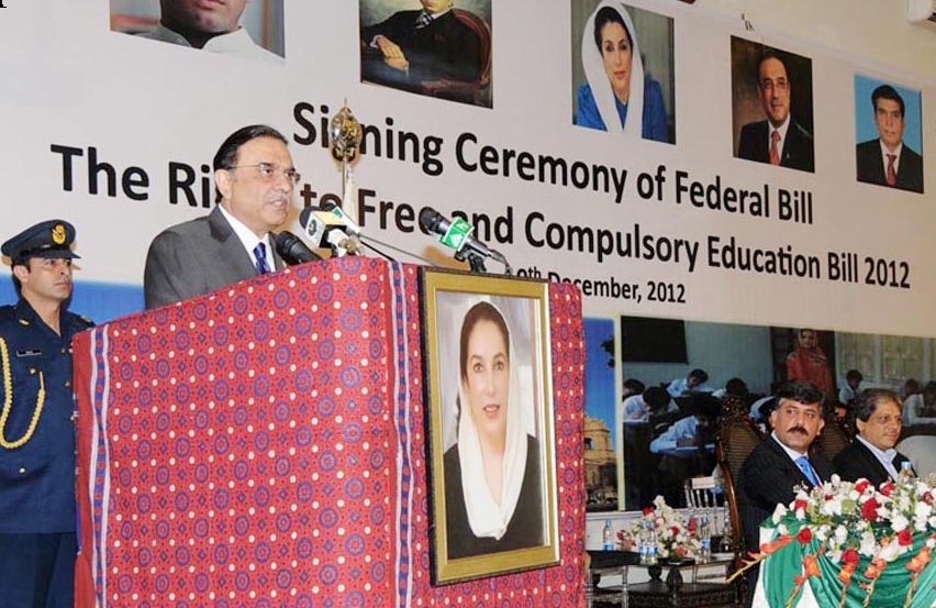 Education reform: Zardari signs free education bill into law
