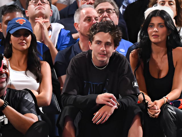 Kendall Jenner third wheels Kylie and Timothée's courtside date at Knicks vs Celtics playoff game