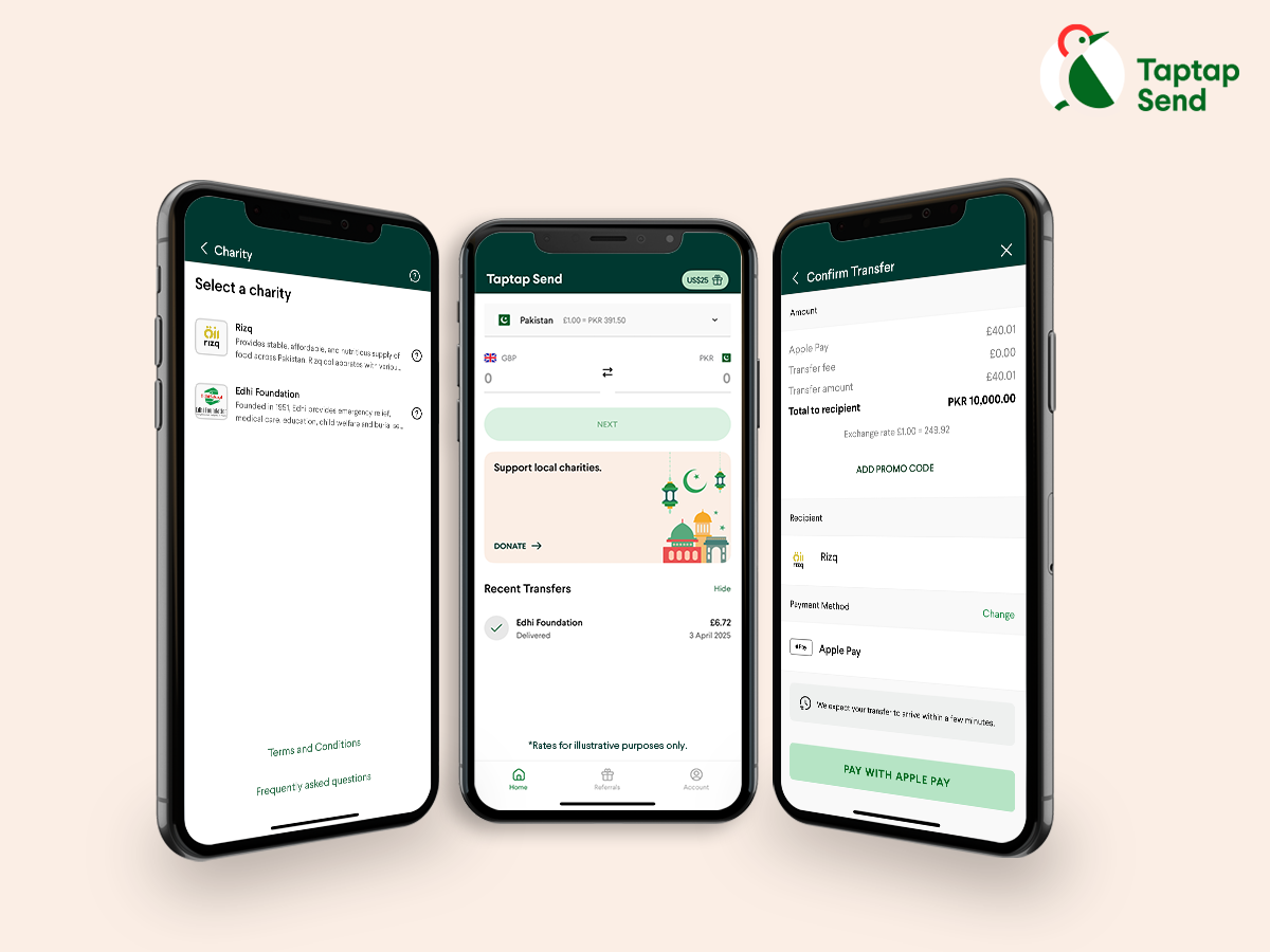 Taptap Send enables charitable giving via