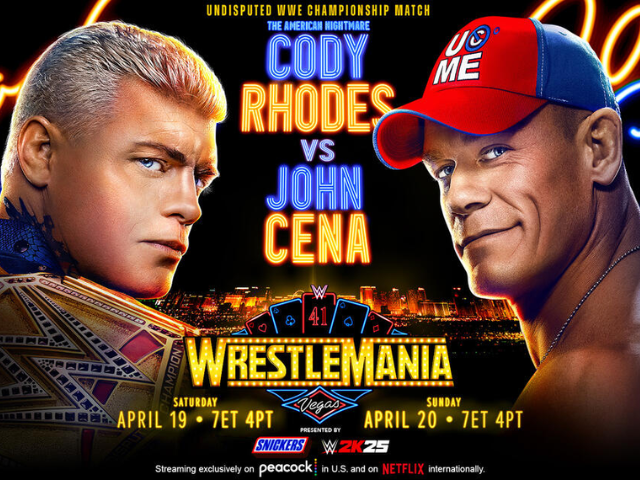 WWE WrestleMania 41 card, John Cena vs Cody Rhodes headlining this weekend